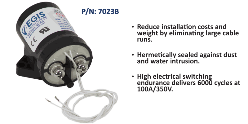 Sealed Contactor, 100A/12 V Side Mount, Bulk Pack | Egis Mobile Electric™