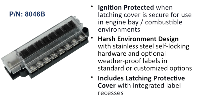 RT Fuse Block 8 Circuits w/Cover, Bulk Pack | Egis Mobile Electric™